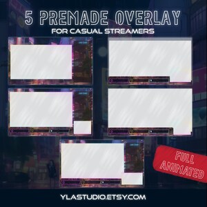 Aesthetic Twtich Overlay | Asian City Rain Stream Package | Aesthetic ...