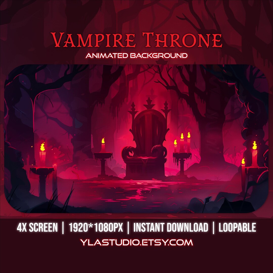 Red Vampire Twitch Overlay / Vtuber Animated Screen / Twitch Overlay ...