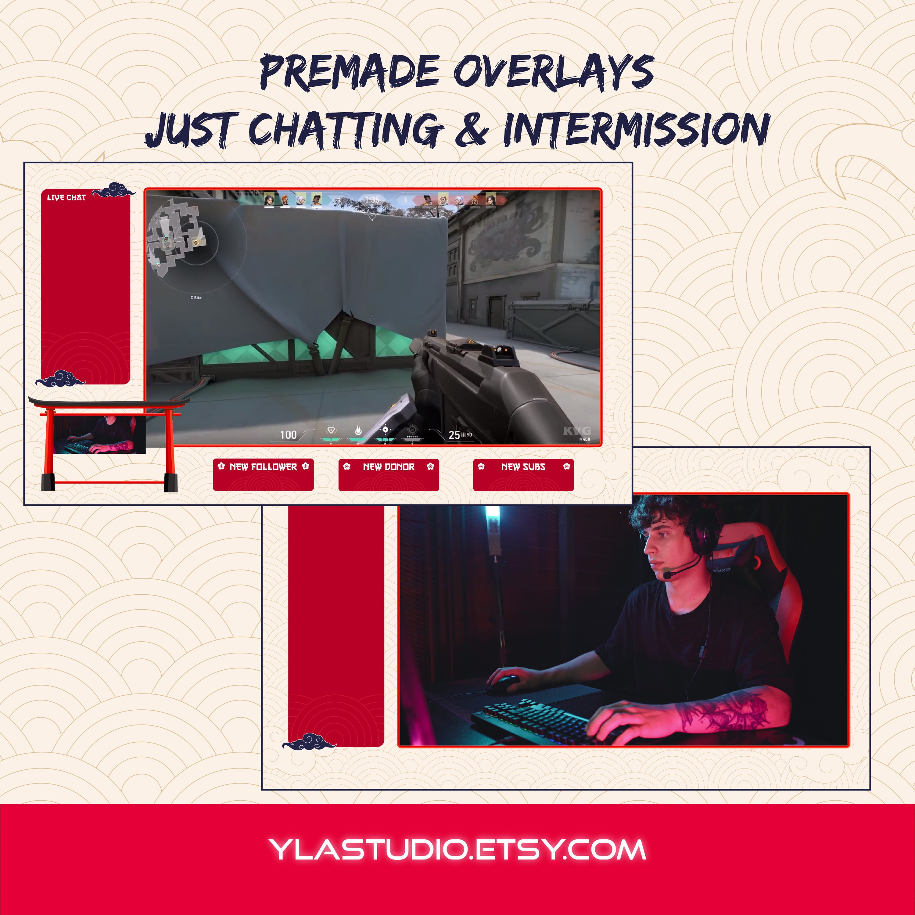 Animated Japanese Stream Package Stream Overlay Twitch - Etsy