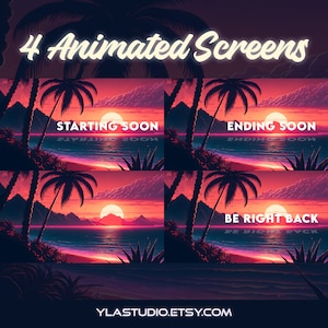 Summer Sunset Beach Twitch Stream Overlay Package (digital Download) - Etsy