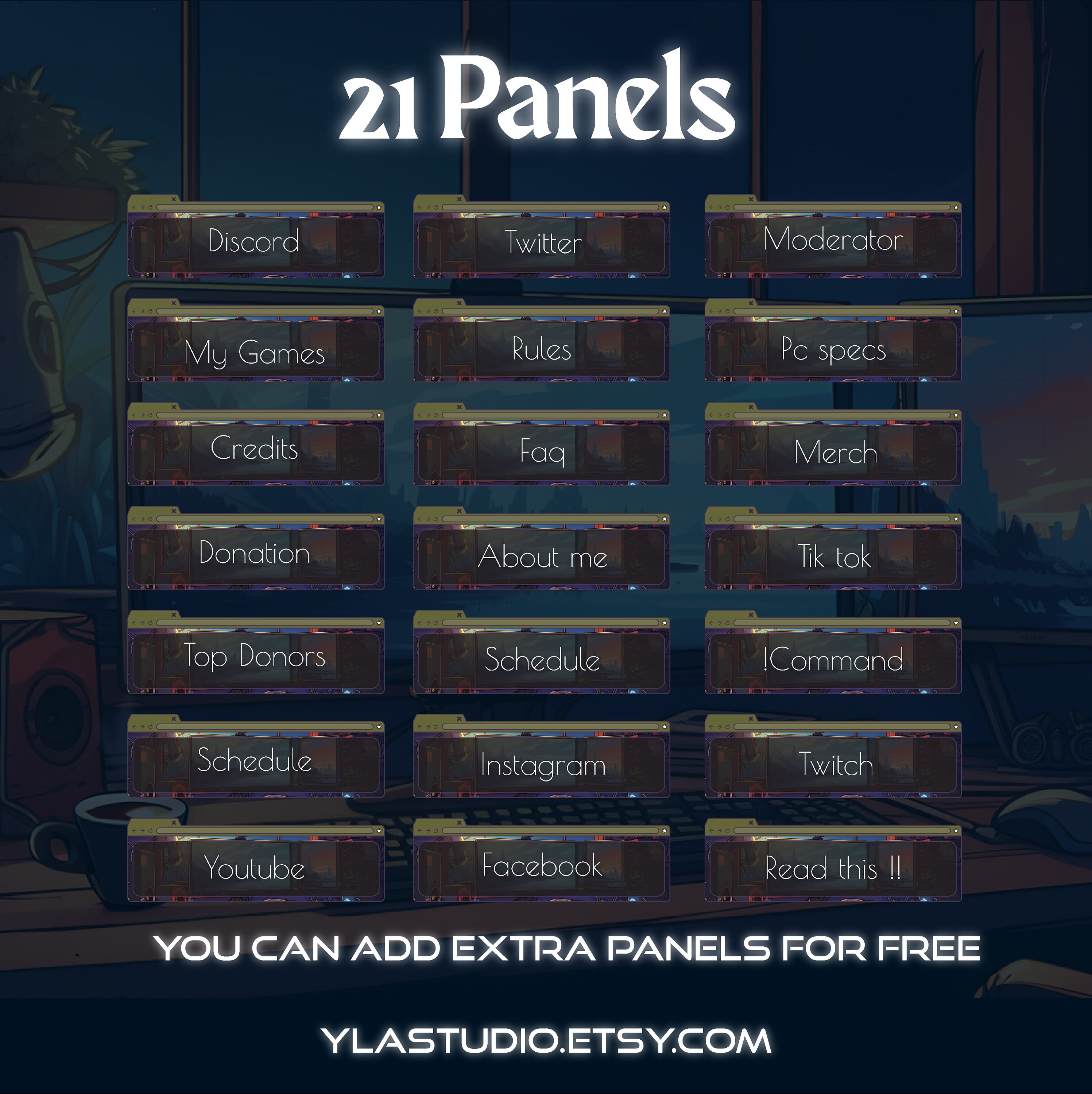 Cozy Streamer Setup Room Twitch Overlay Lofi Stream Room - Etsy