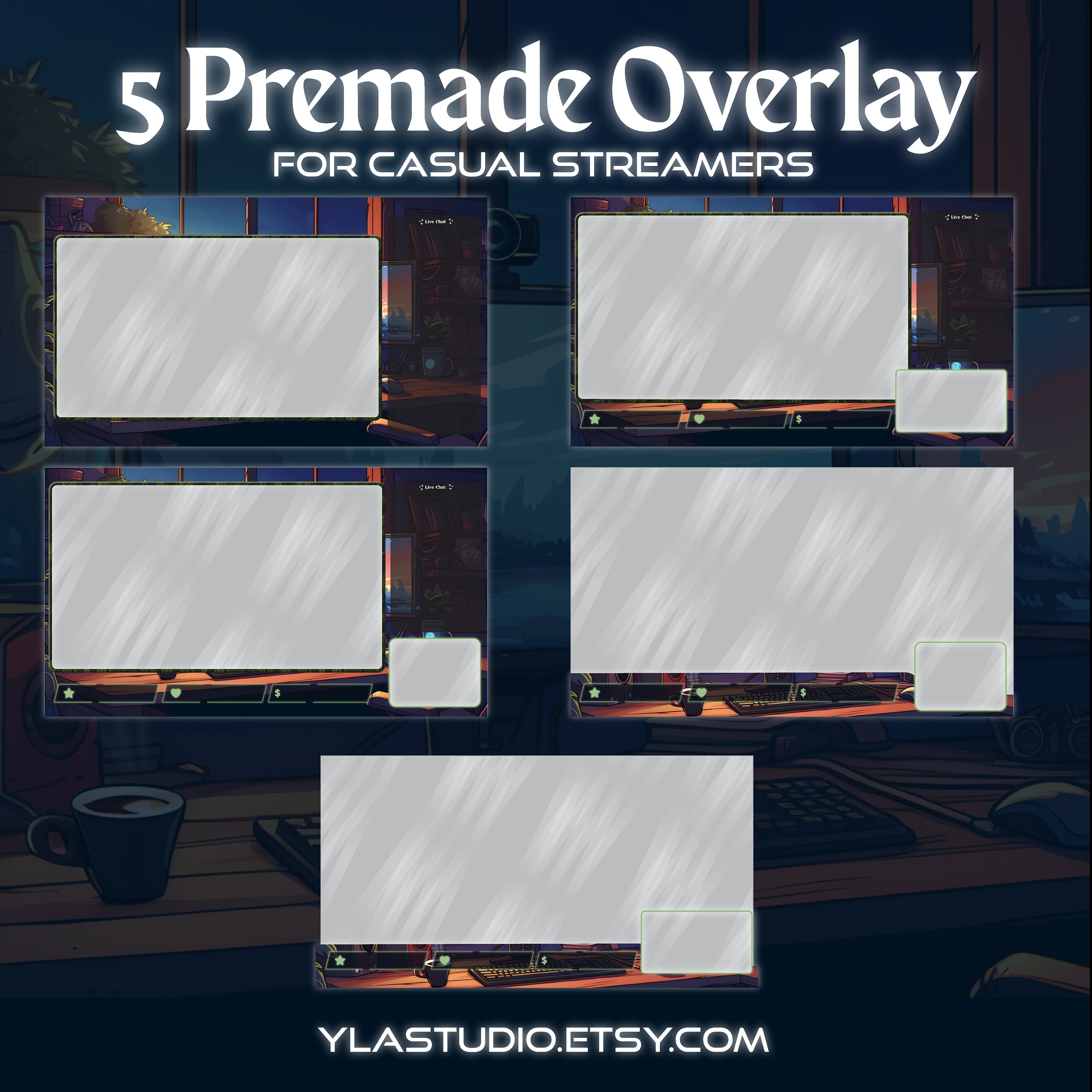 Cozy Streamer Setup Room Twitch Overlay Lofi Stream Room - Etsy