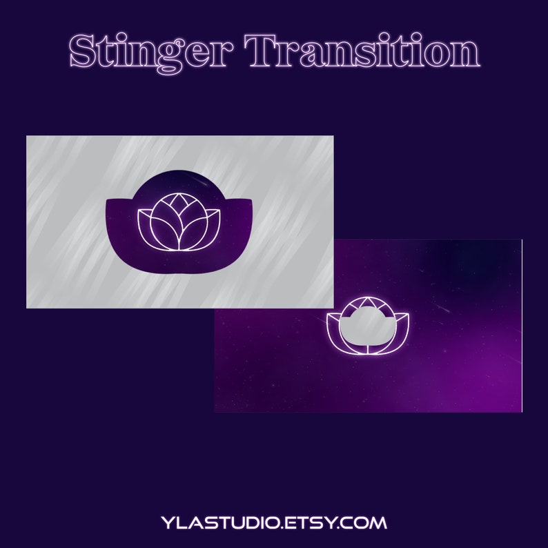 Purple Cosmic Lotus Animated Stream Overlay Package - Etsy