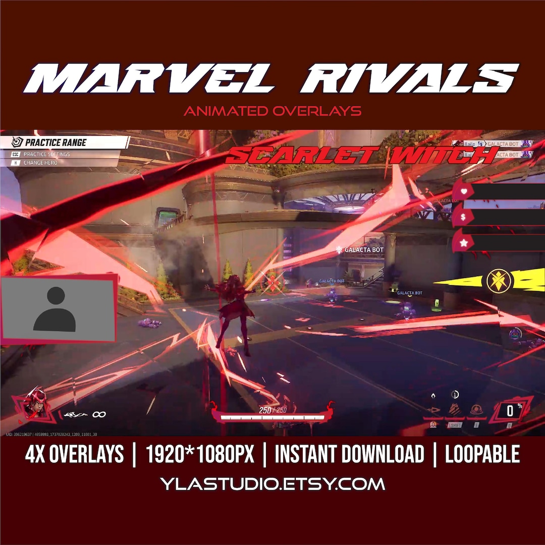 Marvel Rivals Stream Overlay | Scarlet Witch Twitch Overlay | Animated ...