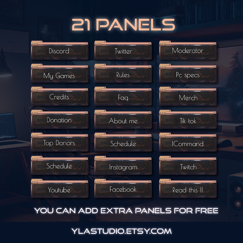 Cozy Lofi Gamer Room Twitch Overlay Package (digital Download) - Etsy