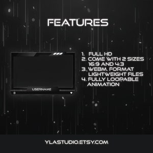 Black Animated Webcam Overlay / Facecam Overlay for Twitch OBS ...