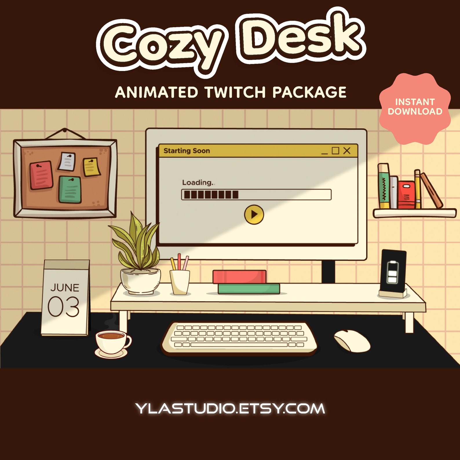 Cozy Desk Twitch Overlay Lofi Gameroom Stream Pack - Etsy