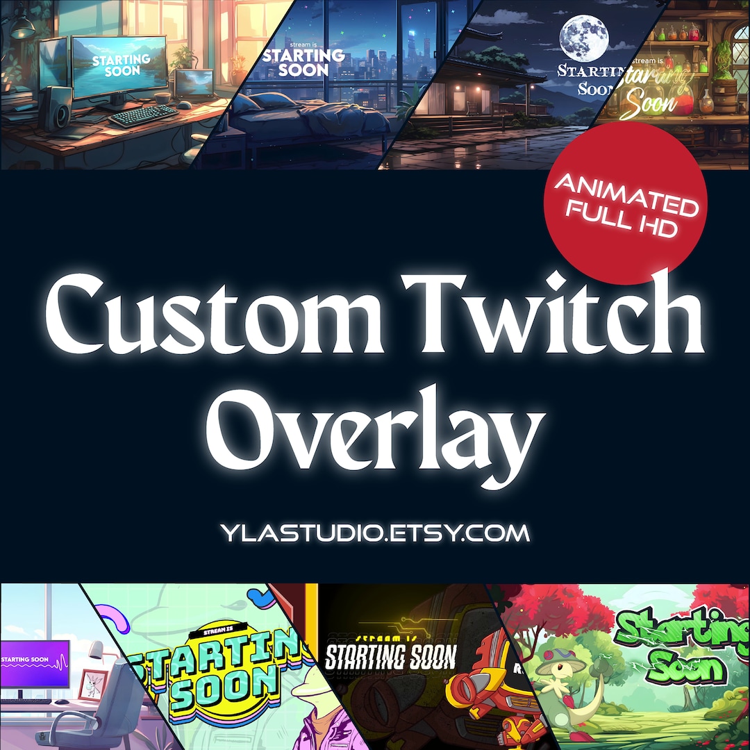 Custom Animated Twitch Overlay Package: Stream Graphics - Etsy
