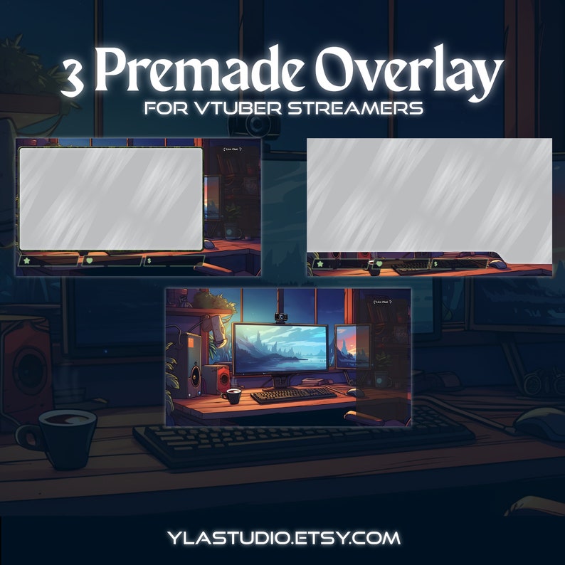 Cozy Streamer Setup Room Twitch Overlay Lofi Stream Room - Etsy