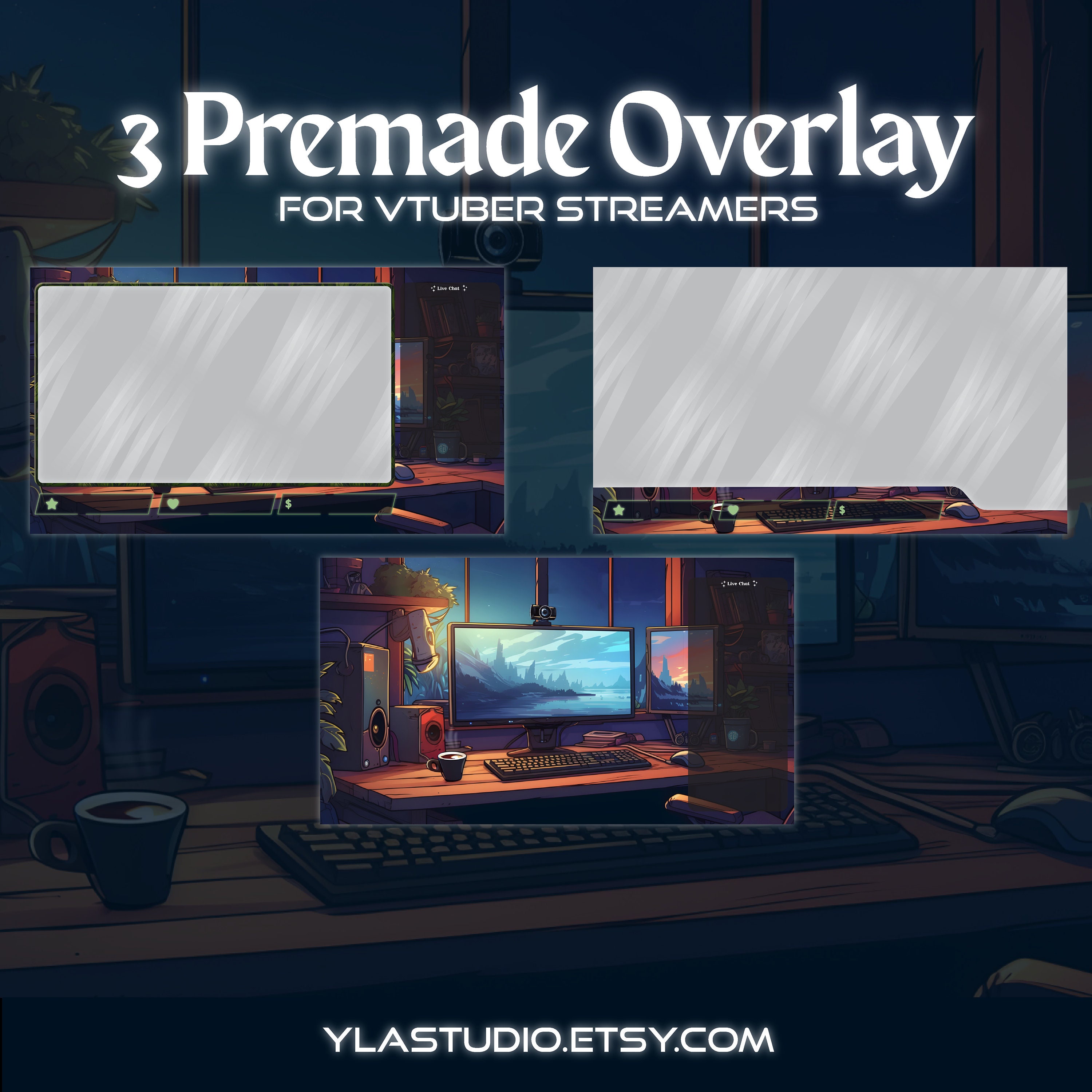 Cozy Streamer Setup Room Twitch Overlay Lofi Stream Room - Etsy