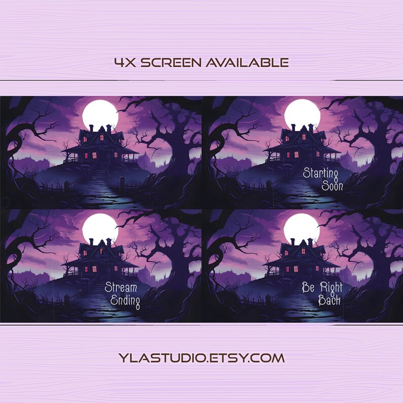 Creepy Haunted House Animated Stream Background: Horror Twitch Overlay ...