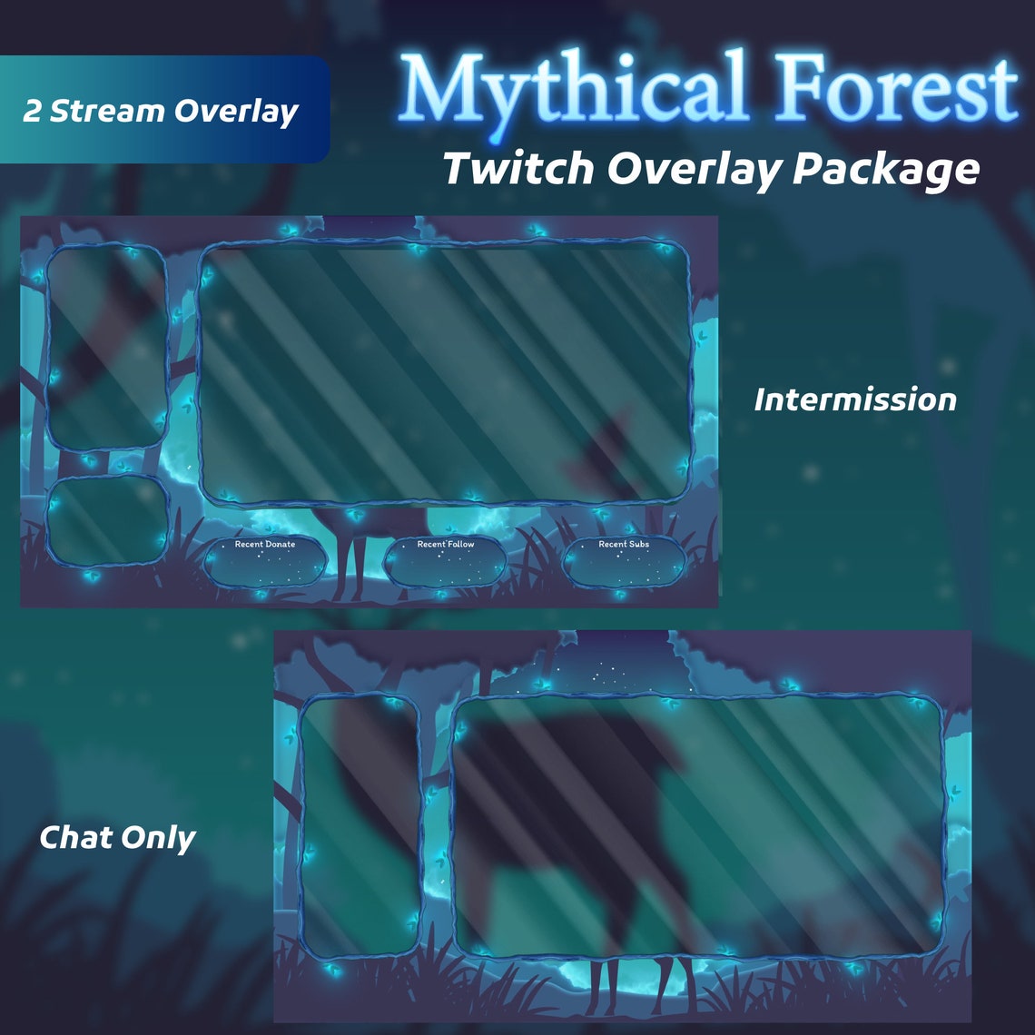 Glowing Forest Twitch Overlay Stream Package - Etsy
