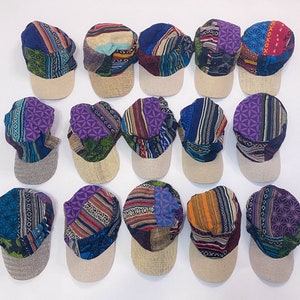 Hemp and Cotton Patchwork Cap Festival Hat - Etsy