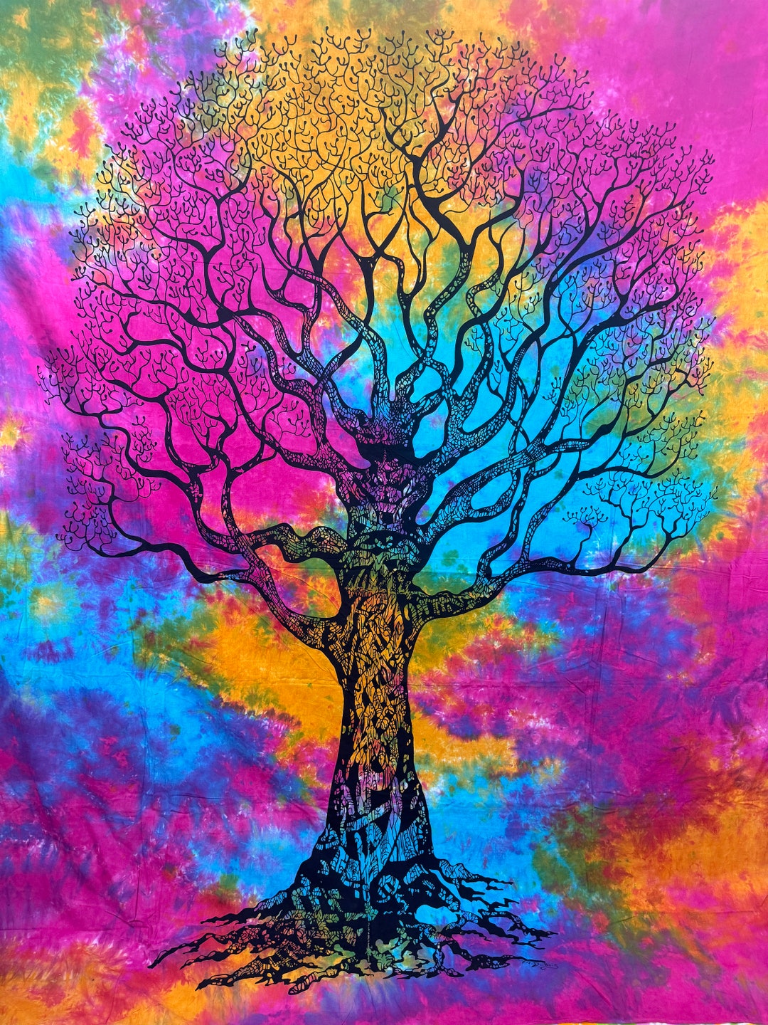Bohemian Handmade Tapestry Tree of Life, Celestial Tapestry Wall ...