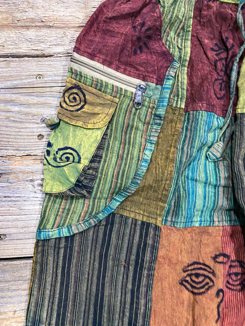 Boho Hippie Patchwork Pants With Big Box Pockets - Etsy