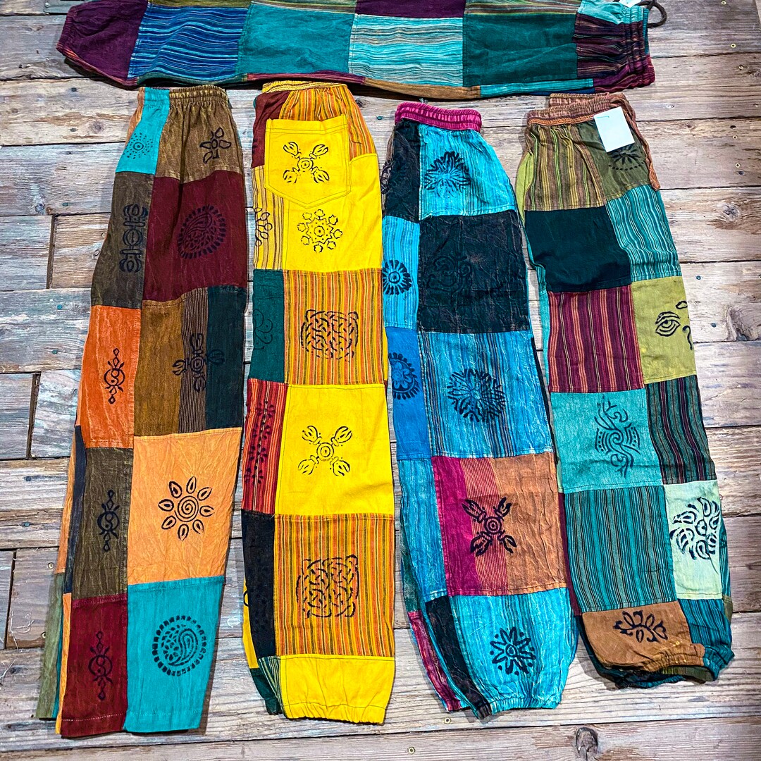 Boho Hippie Patchwork Pants - Etsy