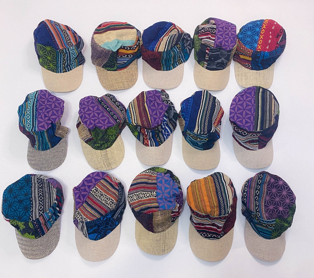 Hemp and Cotton Patchwork Cap Festival Hat - Etsy