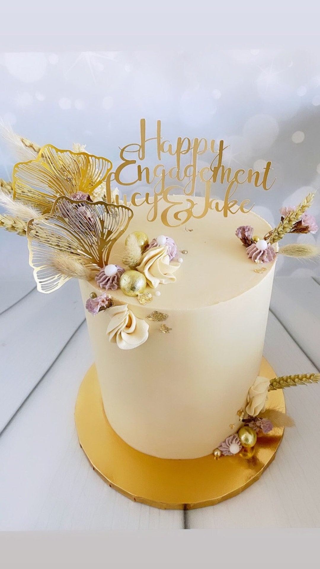 Ginkgo Leaves Cardboard Cake Topper set of 3 - Etsy