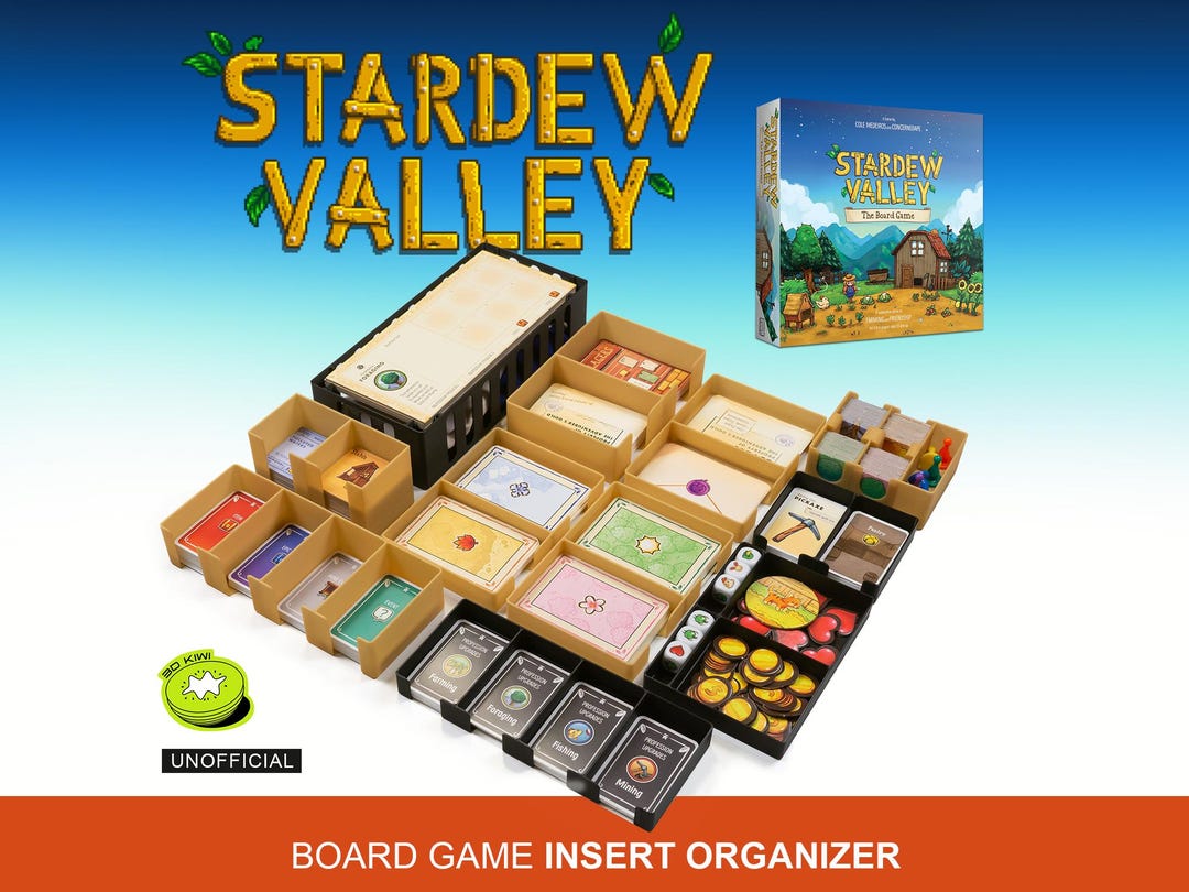 Stardew Valley Organizer | Stardew Valley Insert | Board Game Storage ...