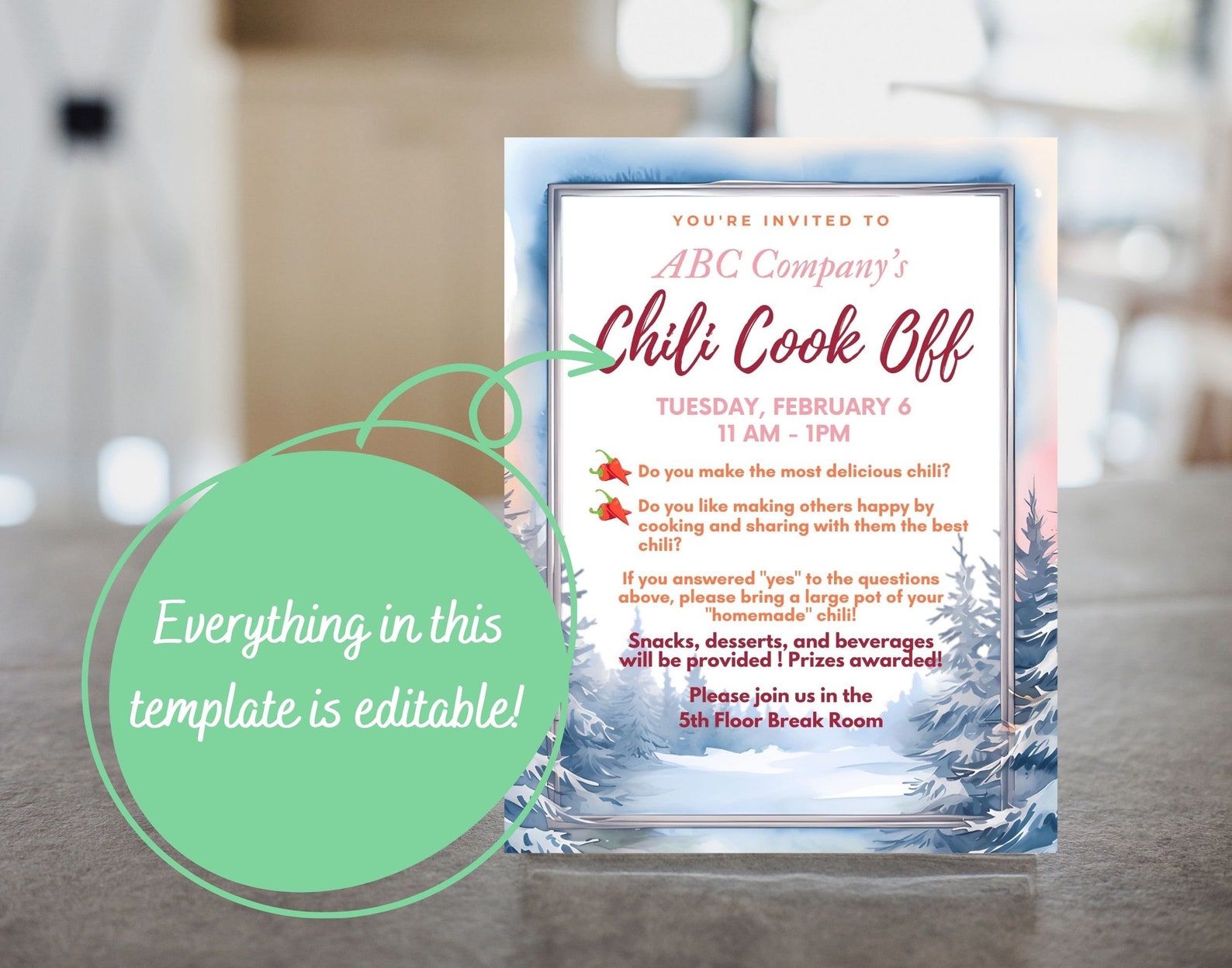 Chili Cook off Invitation Flyer Template, Chili Cook off Competition ...