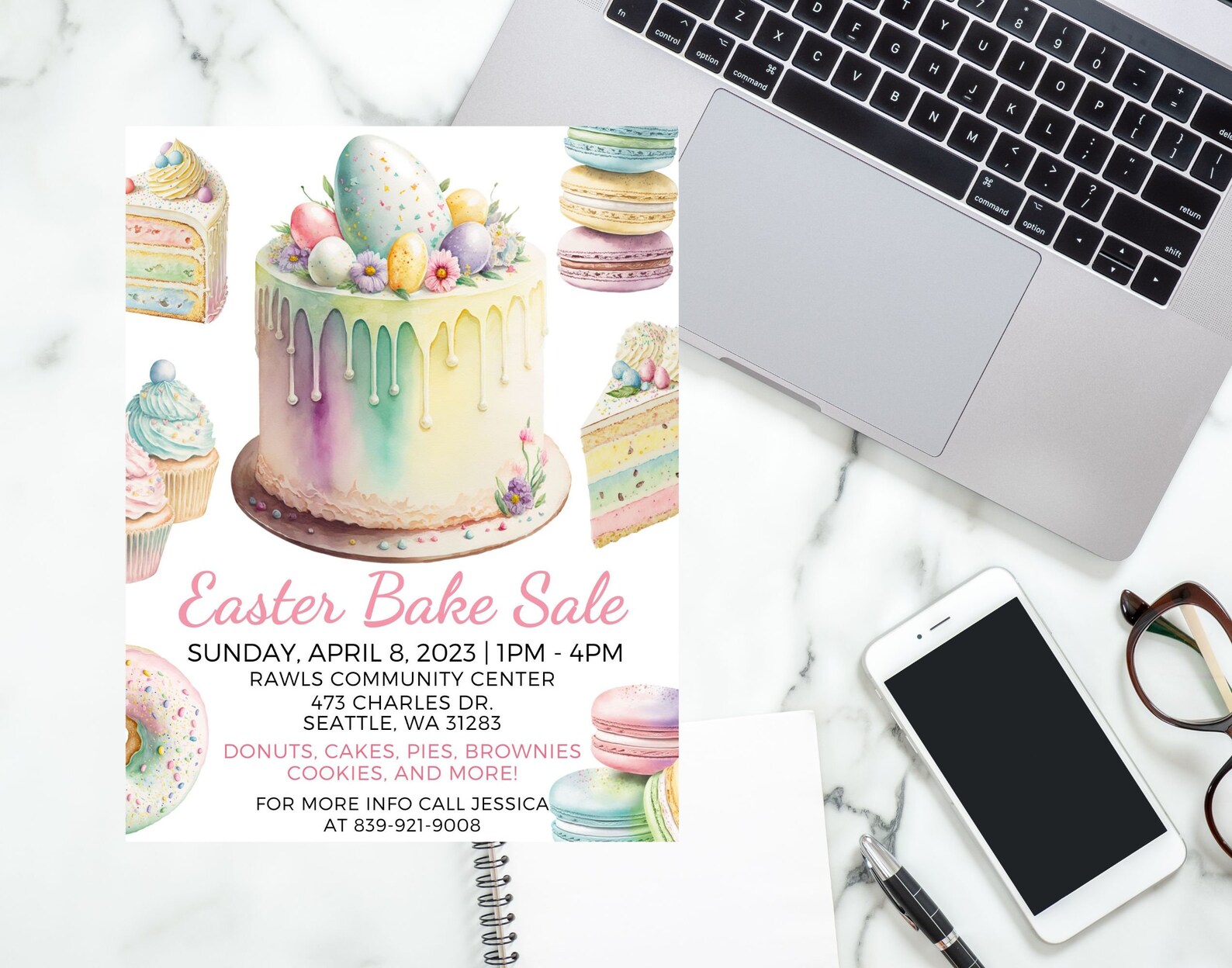 EDITABLE and Printable Easter Bake Sale Flyer Template, Instant ...