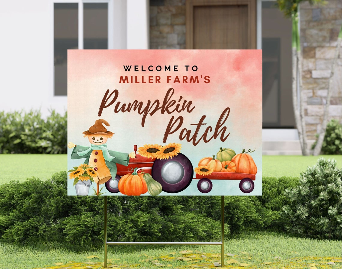 Editable and Printable Fall Pumpkin Patch Event Flyer and Yard Sign ...