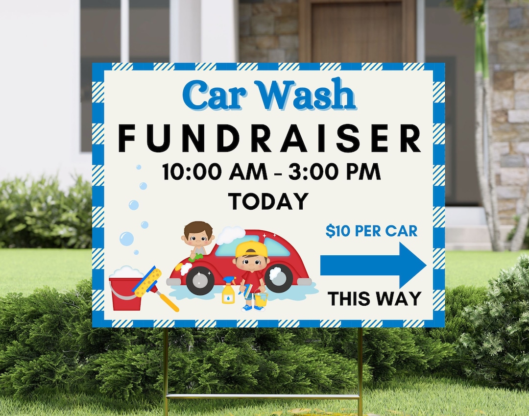 Car Wash Fundraiser Event Sign Template, Editable and Printable Instant ...