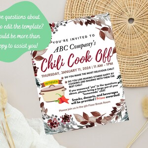 Chili Cook off Event Flyer Template, Winter Season Chili Cook off ...