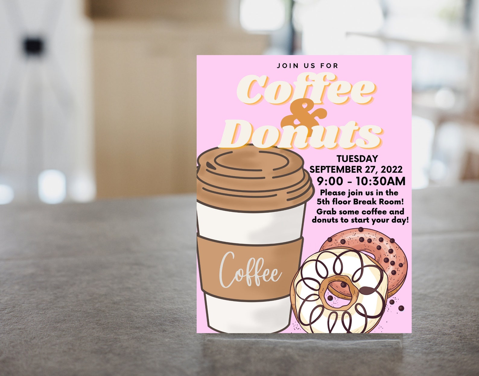 Editable Coffee and Donuts Event Invitation Flyer Template, Instant ...