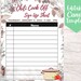 EDITABLE and Printable Winter Chili Cook off Sign up Sheet Template ...