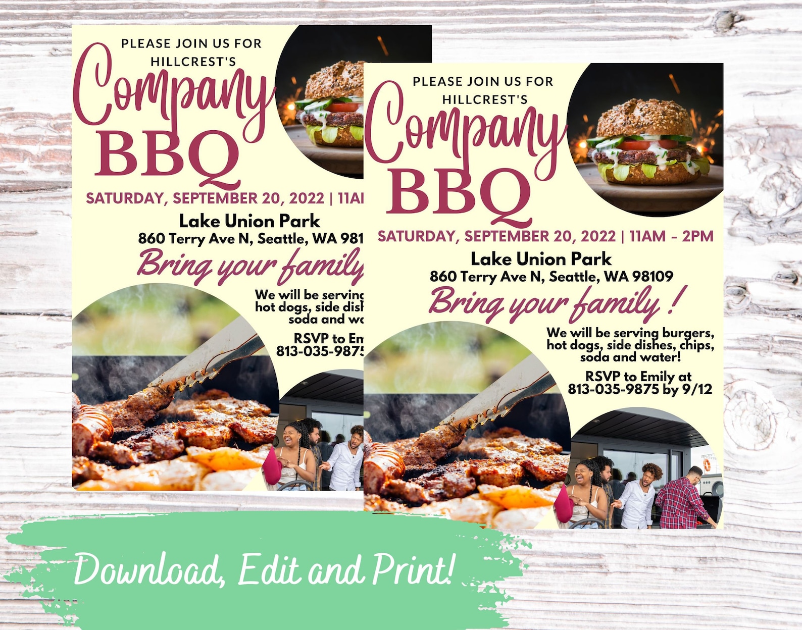 Editable and Printable Company BBQ Party Invitation Flyer Template ...