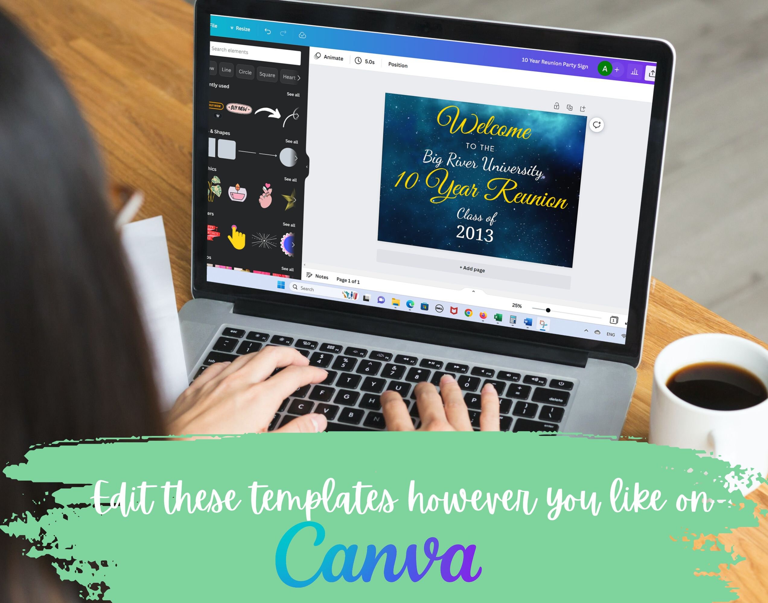 EDITABLE and Printable College and High School Reunion Flyer and Party ...