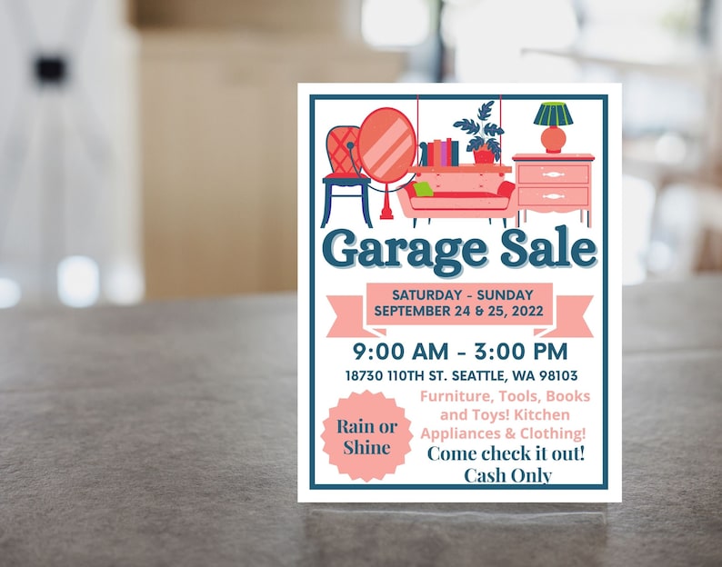 Editable and Printable Garage Sale Event Flyer Template, Instant ...