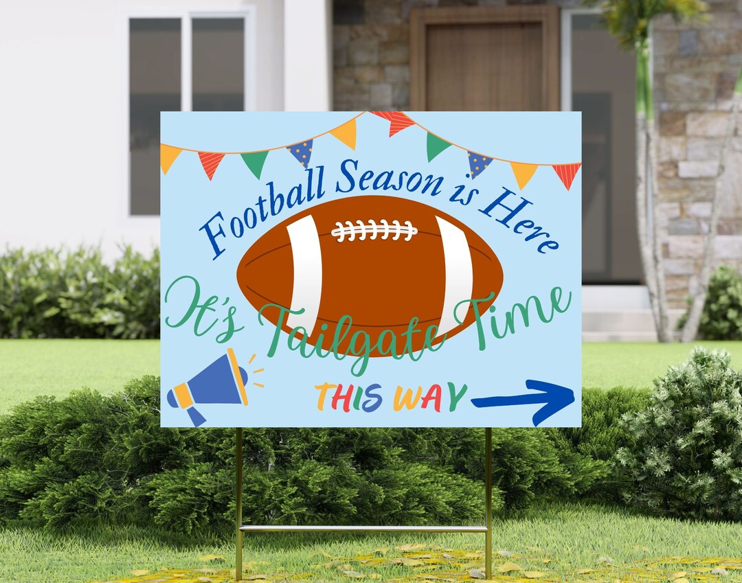 Editable and Printable Football Tailgate Yard Sign Template, Instant ...