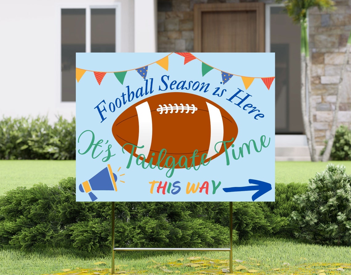 Editable and Printable Football Tailgate Yard Sign Template, Instant ...