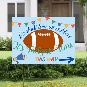 Editable and Printable Football Tailgate Yard Sign Template, Instant ...