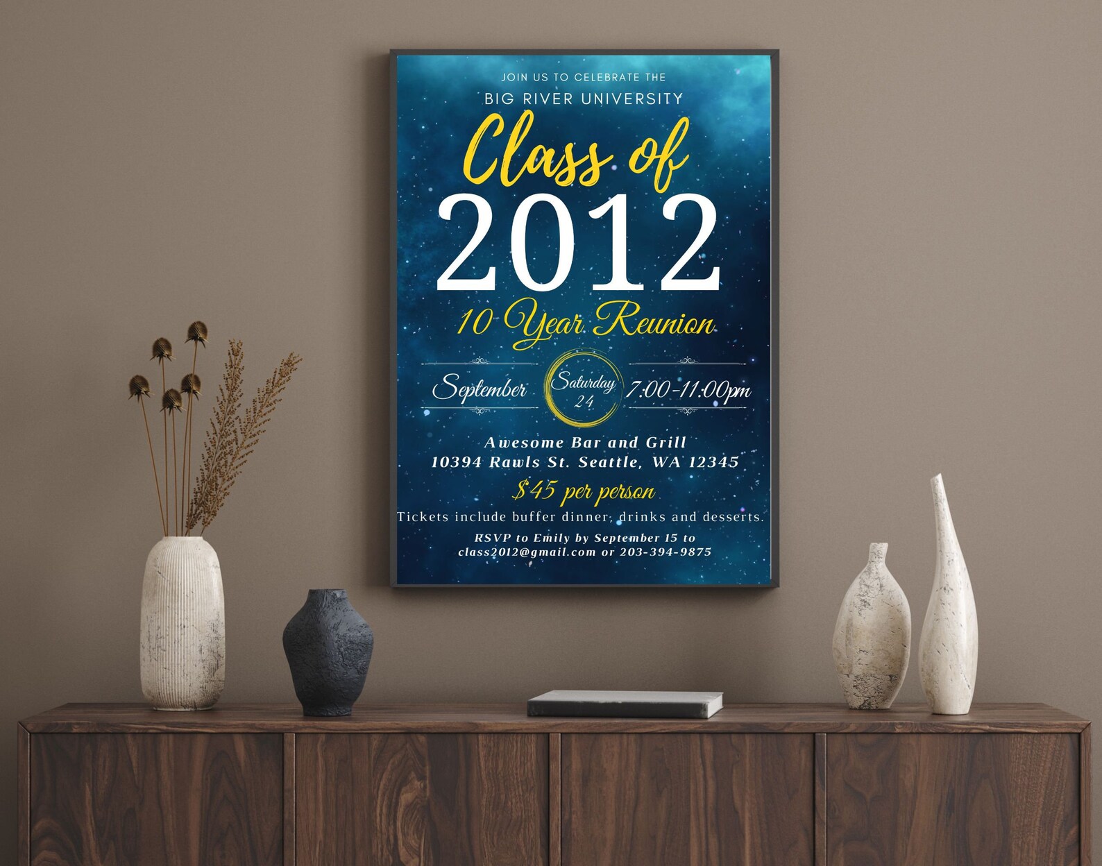 Editable and Printable College or High School Reunion Invitation Flyer ...