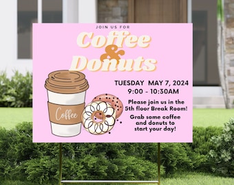 Coffee and Donuts Event Poster - Digital Download & Template - Etsy