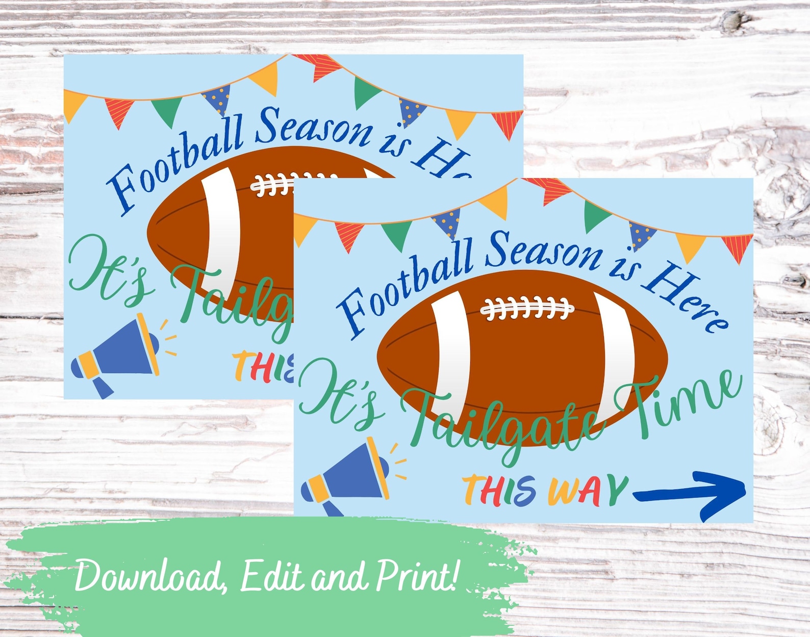 Editable and Printable Football Tailgate Yard Sign Template, Instant ...