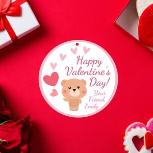 EDITABLE and Printable Valentine's Day Teddy Bear Gift Tag Template ...