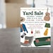 EDITABLE and Printable Yard Sale Announcement Flyer Template, Instant ...