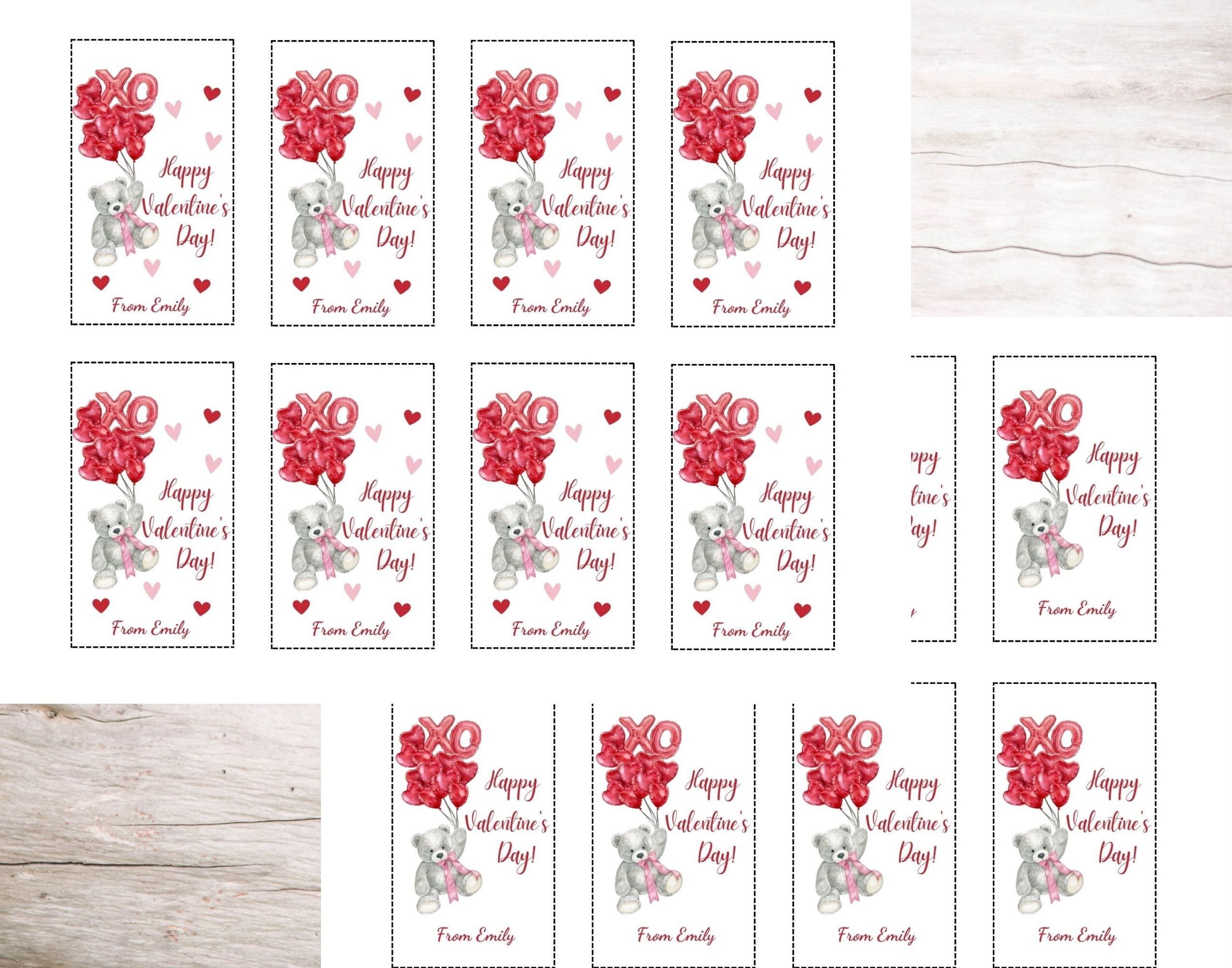 EDITABLE and Printable Valentine's Day Cute Bear Gift Tag - Etsy