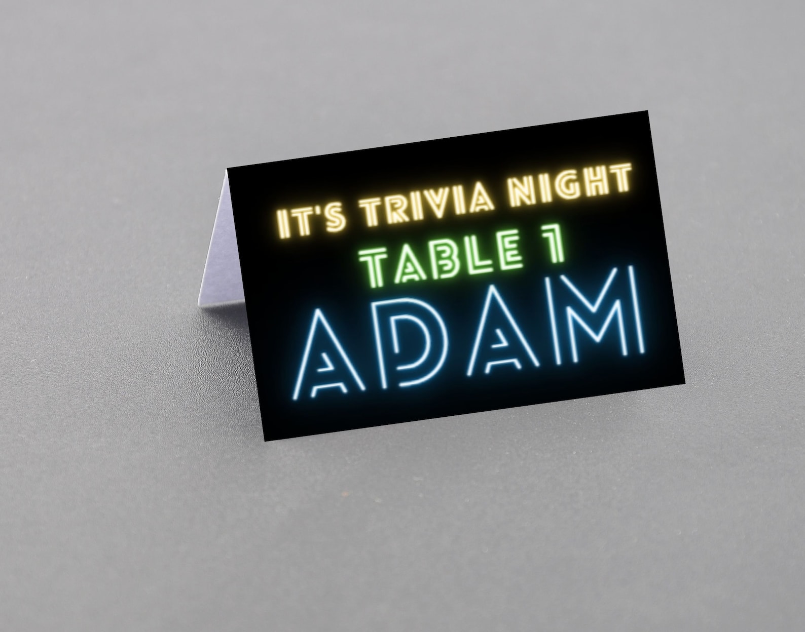 Editable Name Tent and Table Number Tent Trivia Night Template Bundle ...