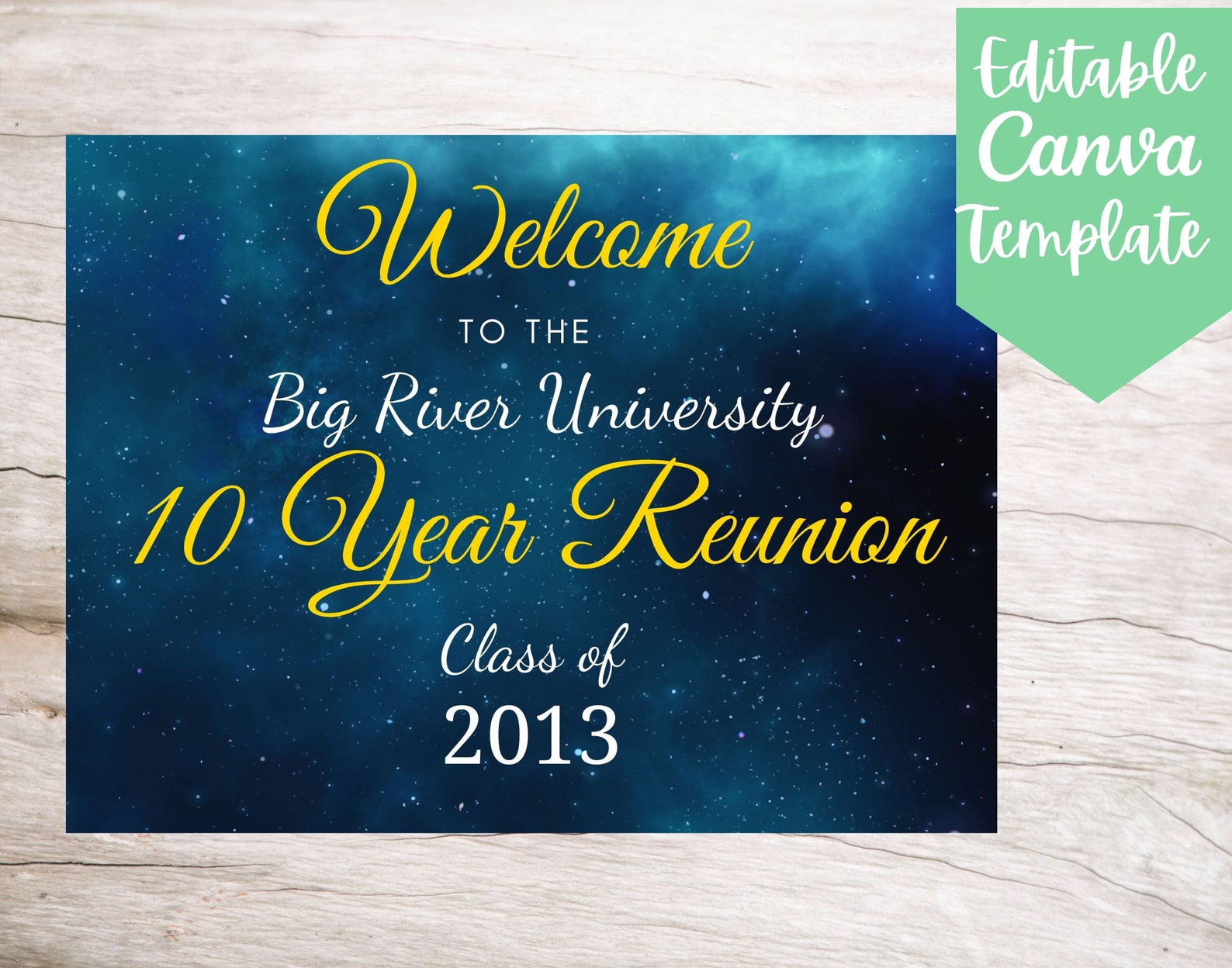 EDITABLE and Printable College or High School Reunion Party Sign ...