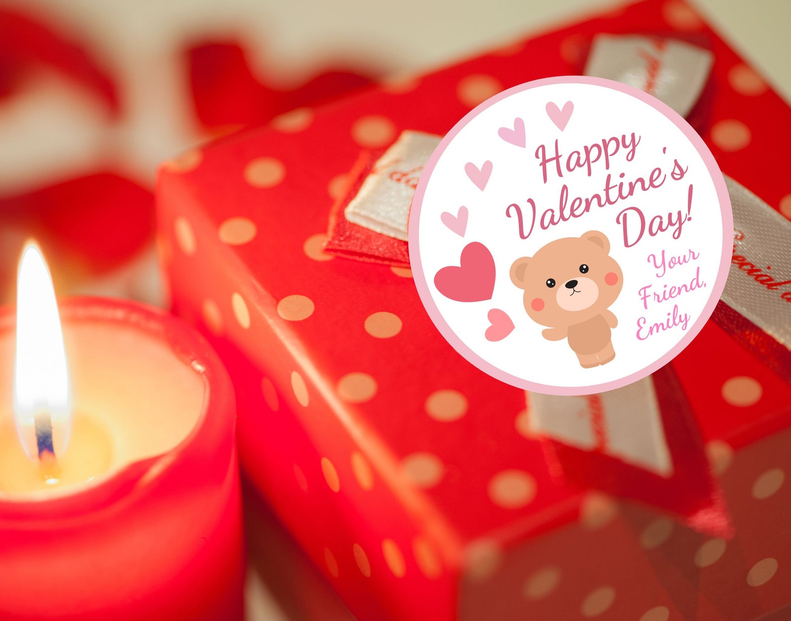 EDITABLE and Printable Valentine's Day Teddy Bear Gift Tag Template ...