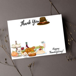 EDITABLE and Printable Friendsgiving Potluck Thank You Flat Cards ...