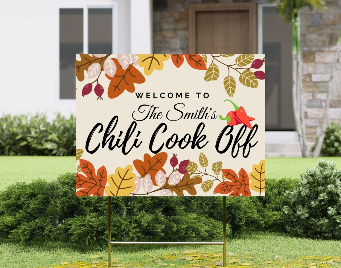 Editable and Printable Chili Cook off Flyer and Yard Sign Template ...