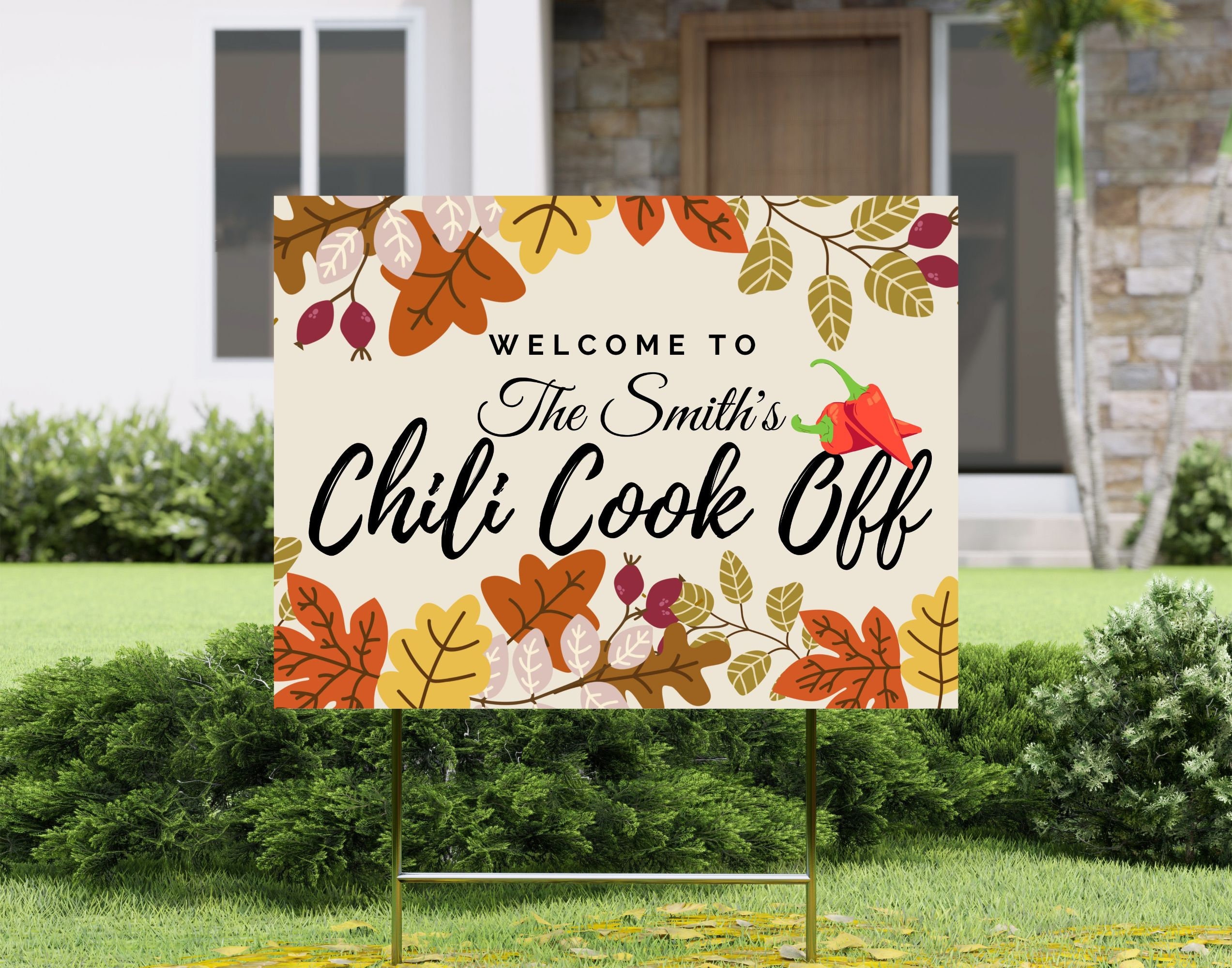 Editable and Printable Chili Cook off Flyer and Yard Sign Template ...