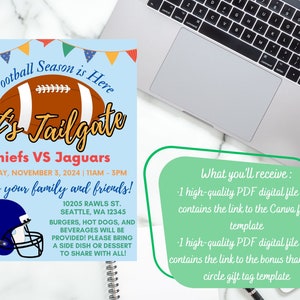 Editable and Printable Football Tailgate Party Invitation Flyer ...
