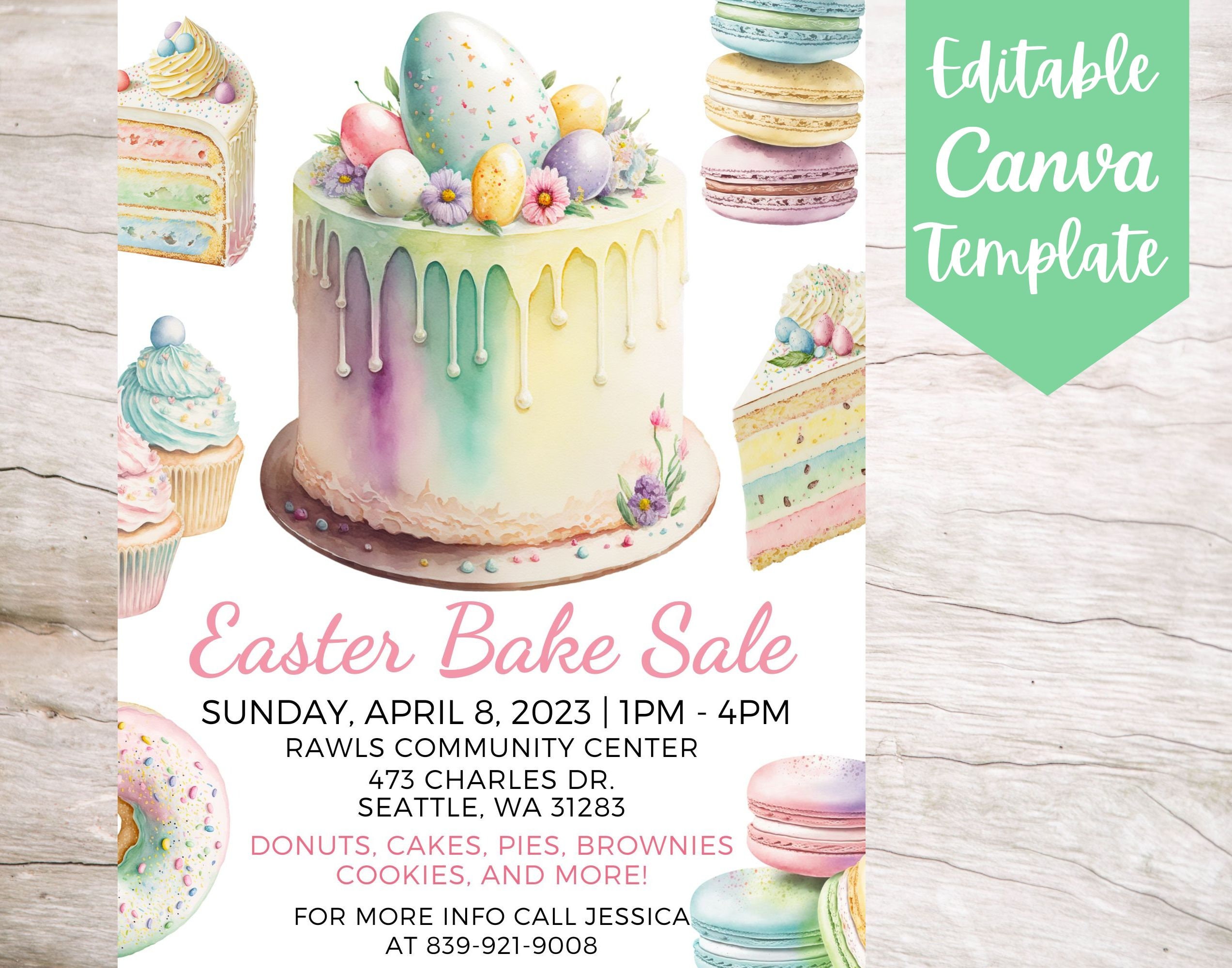 EDITABLE and Printable Easter Bake Sale Flyer Template, Instant ...